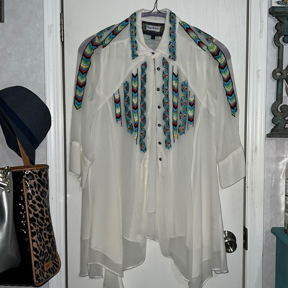 Vintage Collection | Tops | Vintage Collection White Double Chiffon ...
